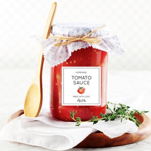 Tomato Sauce Label, Canning Labels, Modern Label, Custom Label ...