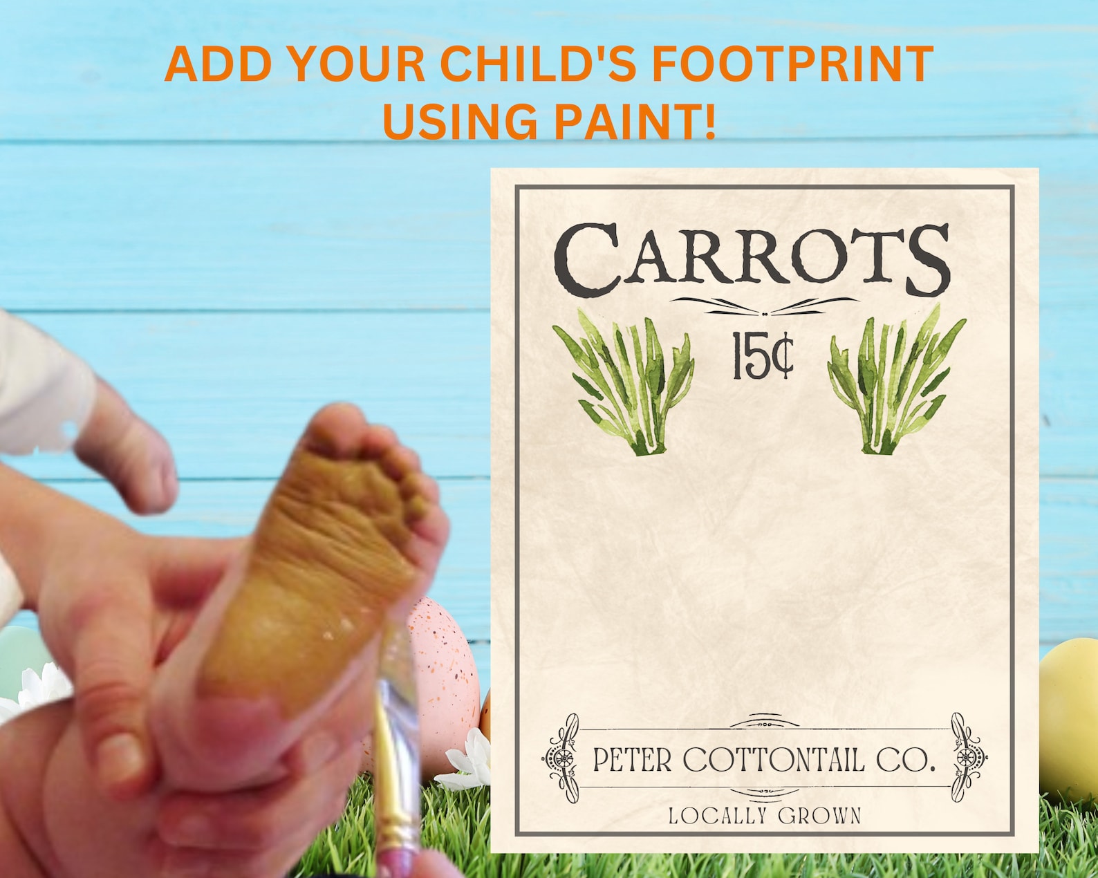Farm Sign Carrot Patch Easter, Easter Footprints, Feet Art Craft, Kids ...