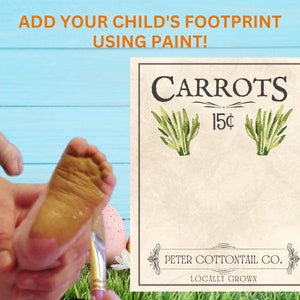 Farm Sign Carrot Patch Easter, Easter Footprints, Feet Art Craft, Kids ...