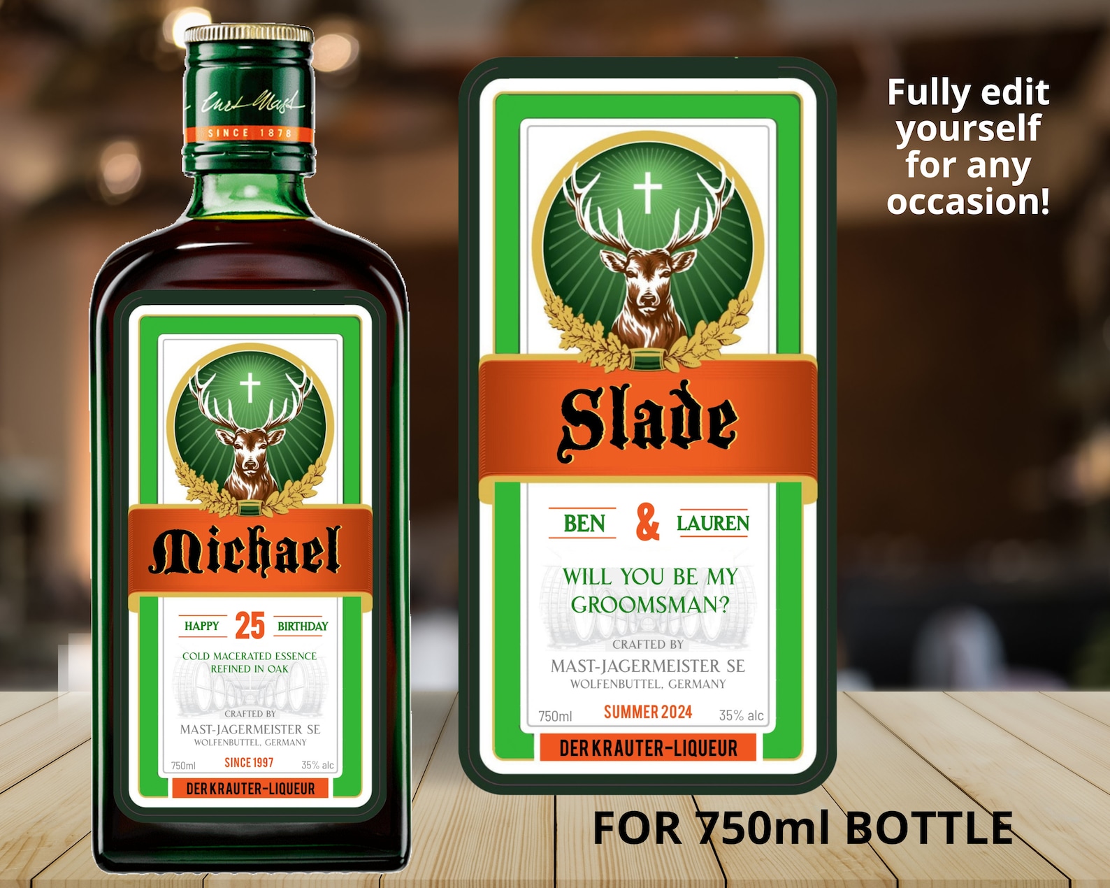 Custom Jagermeister Bottle Label Digital File Jagermeister - Etsy