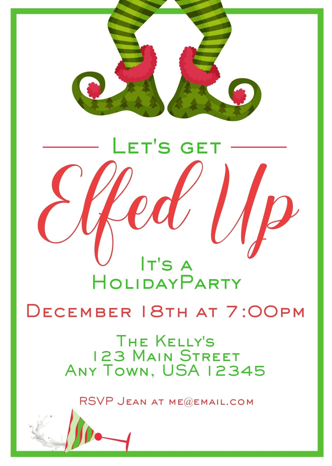 Let's Get Elfed up Christmas Invitation Holiday Party - Etsy