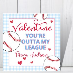 Watercolor Baseball Valentine, Sports Valentine, Valentine Treat Tag ...