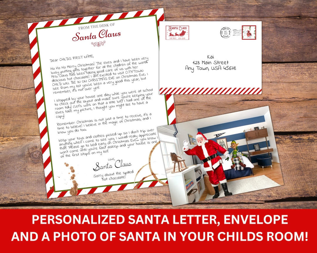Editable Santa Letter and Envelope, Personalized Letter From Santa ...