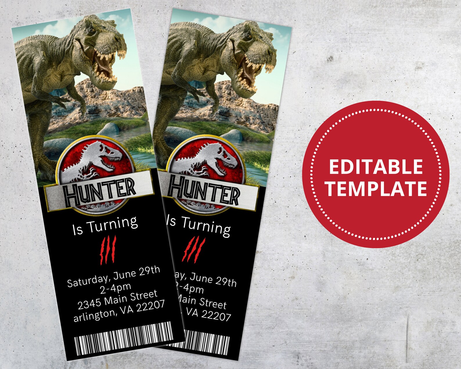 Jurassic World Invitation Jurassic World Birthday Invite - Etsy