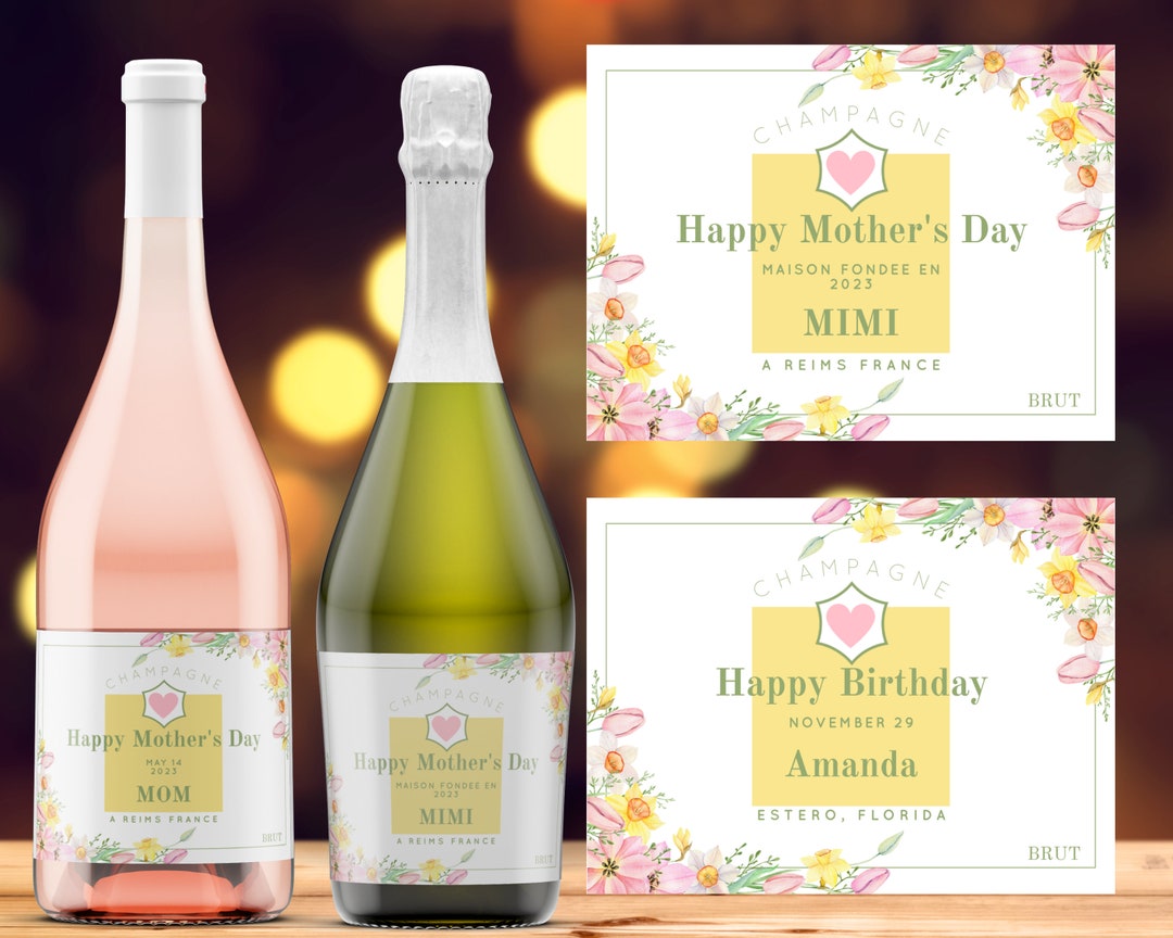 Personalized Champagne Label, Personalized Mother's Day Gift, Birthday ...