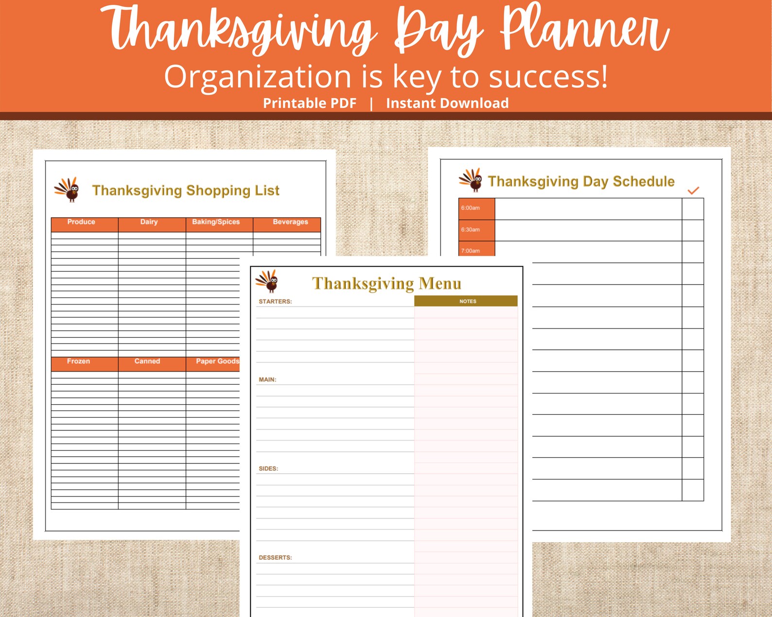 Thanksgiving Planner Printable 32 Pages Thanksgiving Menu - Etsy