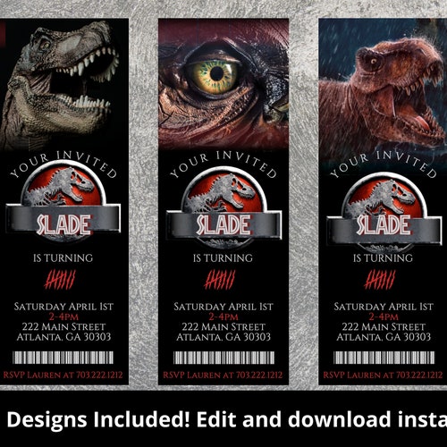 Jurassic World Invitation Jurassic World Birthday Invite - Etsy