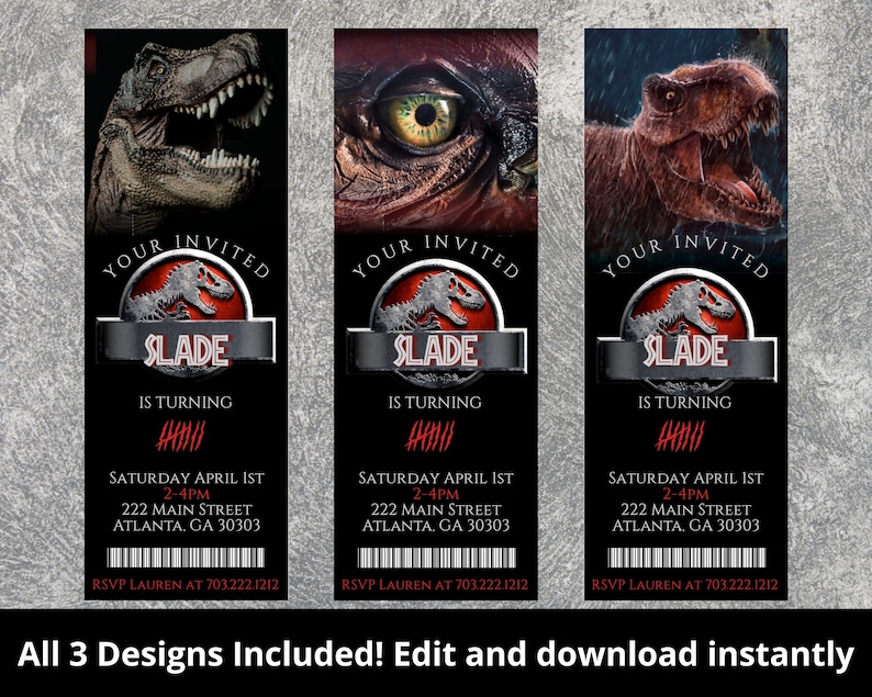 Jurassic World Invitation Jurassic World Birthday Invite - Etsy