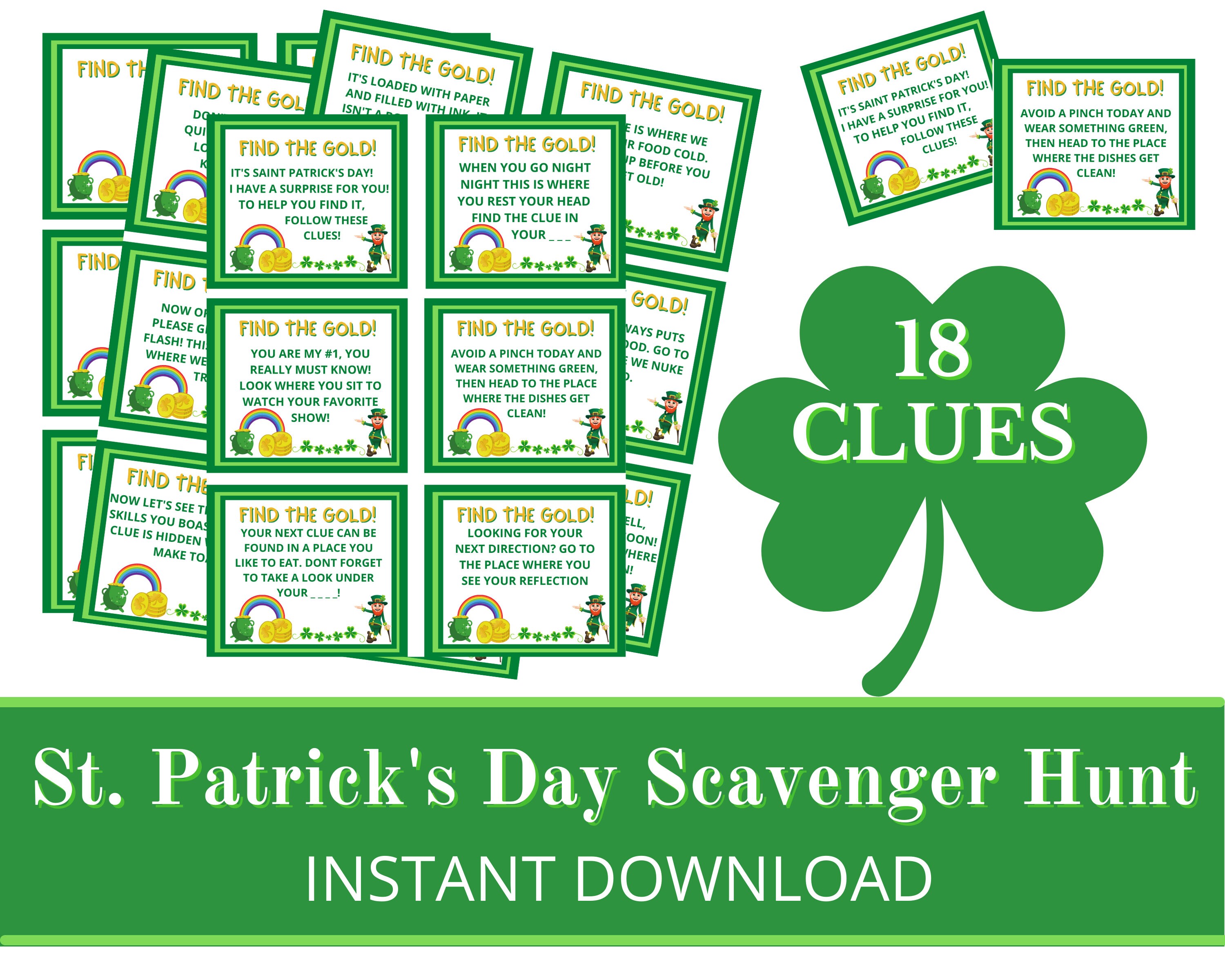 St. Patrick's Day Scavenger Hunt Scavenger Hunt Party - Etsy