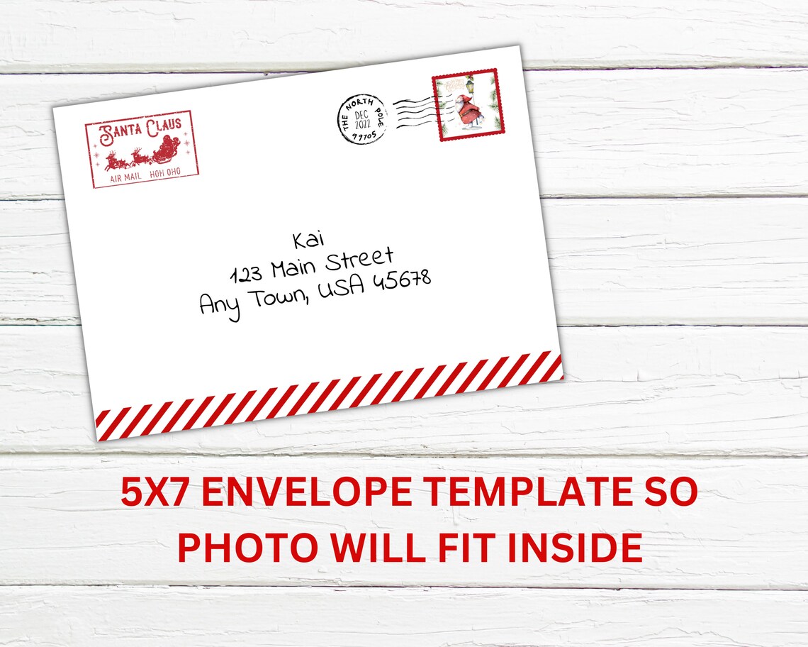 Editable Santa Letter and Envelope Personalized Letter From - Etsy