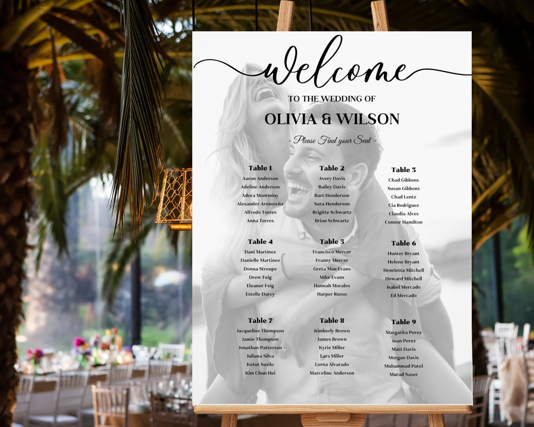 Wedding Seating Chart - Photo Image Wedding Seating Chart Reception ...