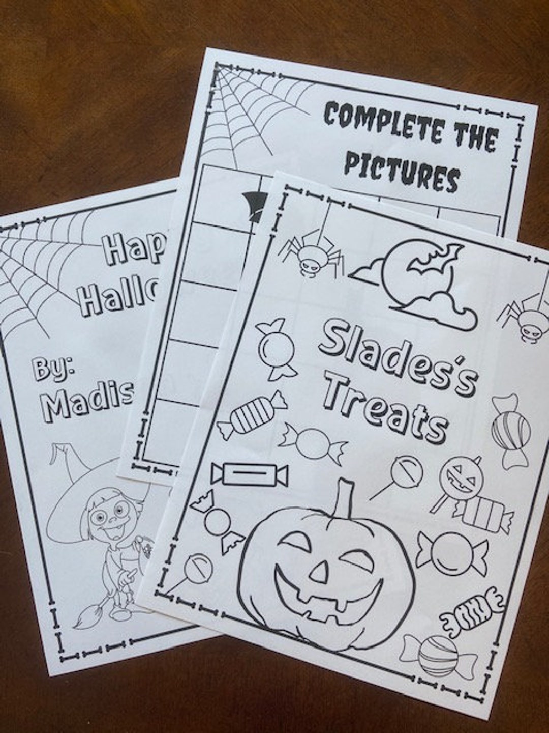 Personalized Halloween Printable Kids Activity and Coloring Pages ...