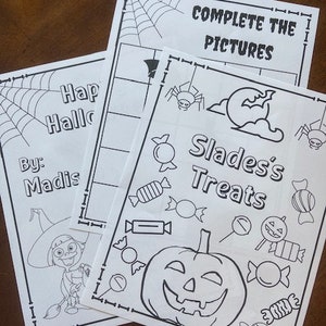 Personalized Halloween Printable Kids Activity and Coloring Pages ...