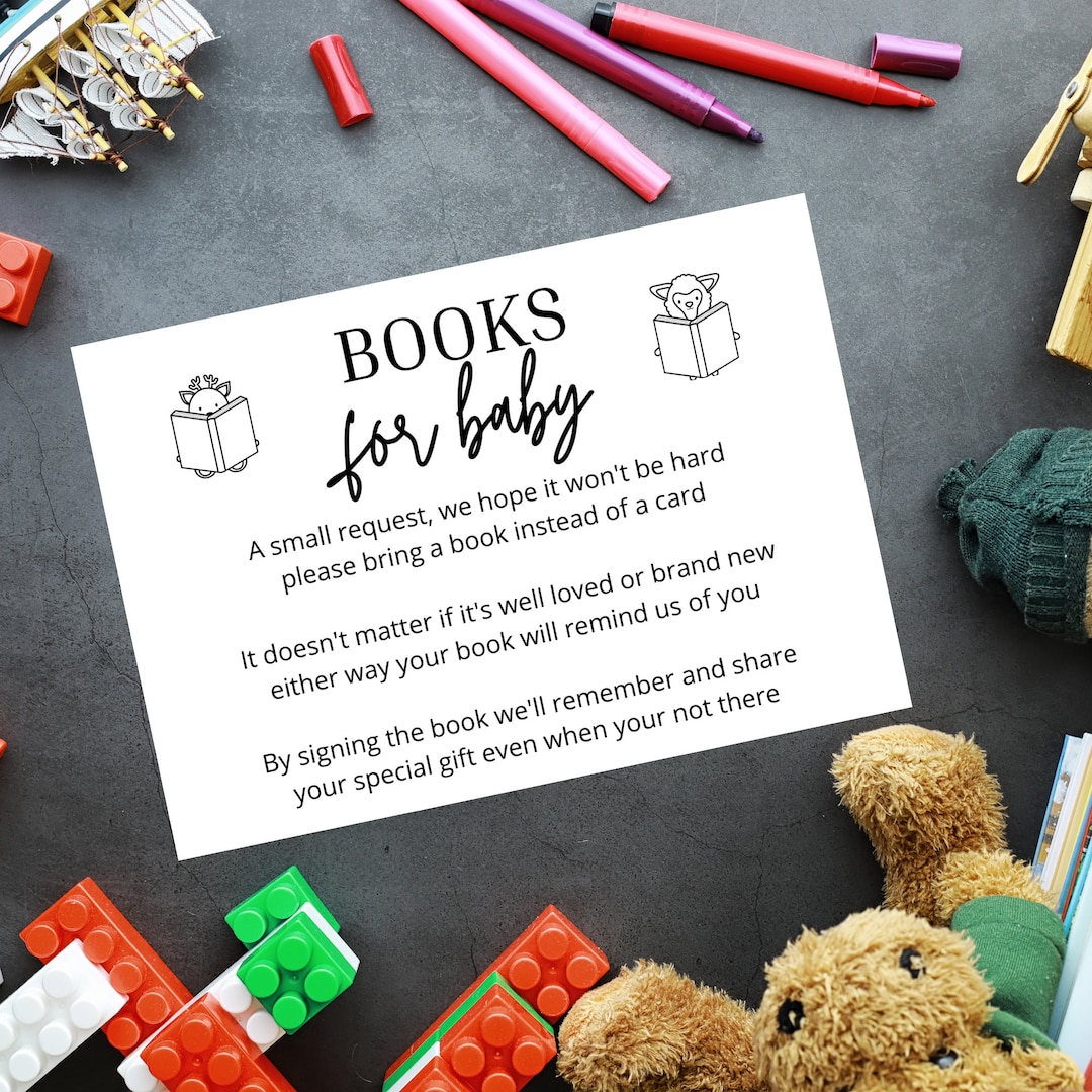 Book Request Card | Printable Books for Baby Card | Book Request Baby ...