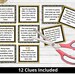 New Year's Scavenger Hunt Clue Cards / New Year Eve Treasure Hunt Clues ...