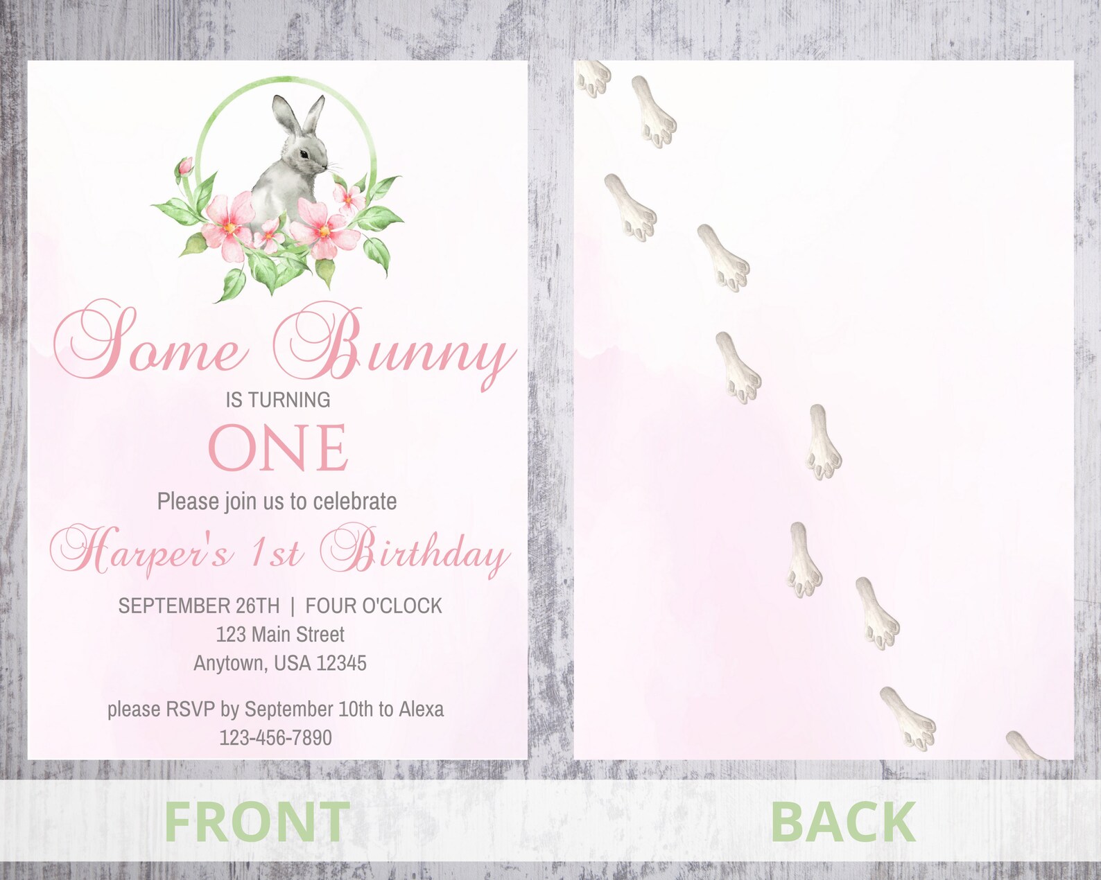EDITABLE Some Bunny is Turning One First Birthday Pink | Etsy