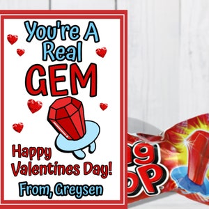 Gem Valentine's Day Printable Ring Valentine, Valentines Printable ...