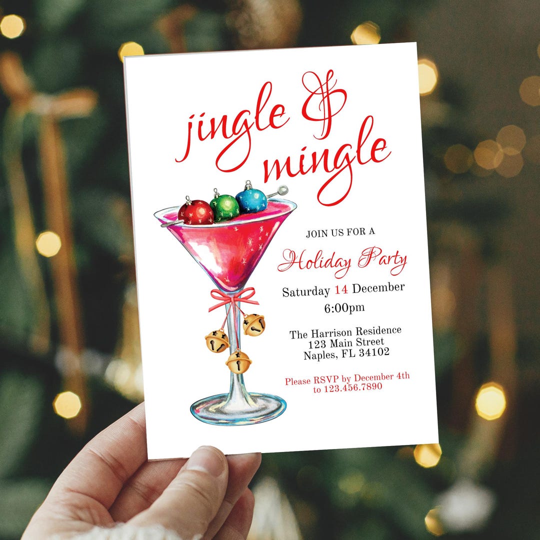 Jingle & Mingle Christmas Party Invitation, Christmas Party Invite ...
