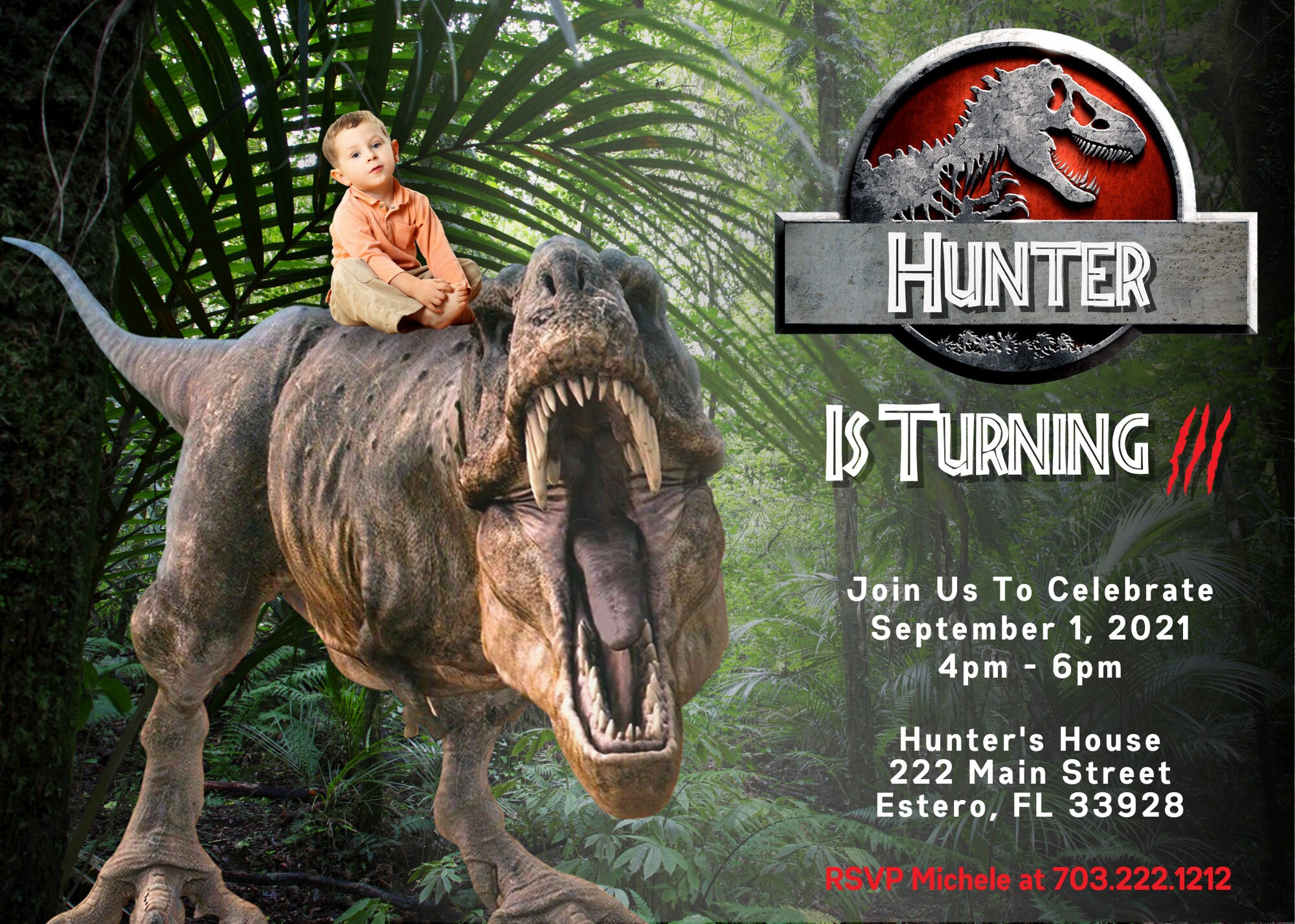 Jurassic World Birthday Invitation Jurassic Park Invitation - Etsy