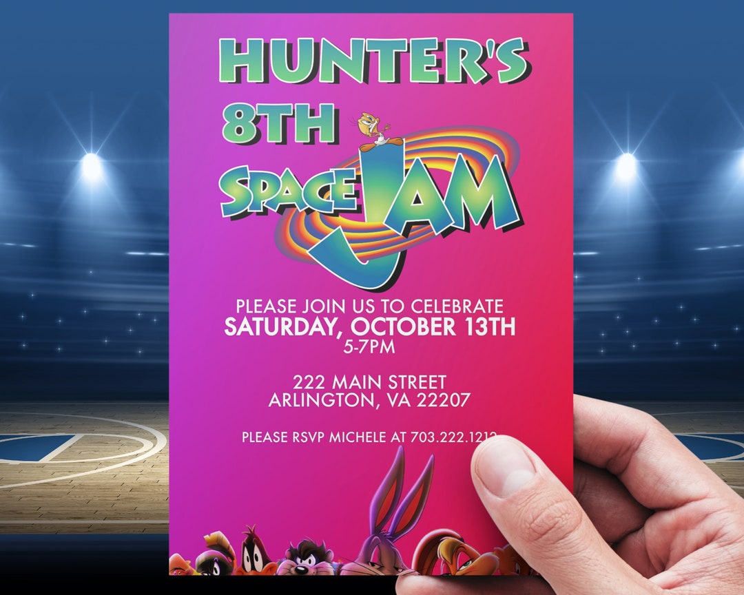 Space Jam 2 Birthday Invitation, Space Jam A New Legacy Birthday Invite ...