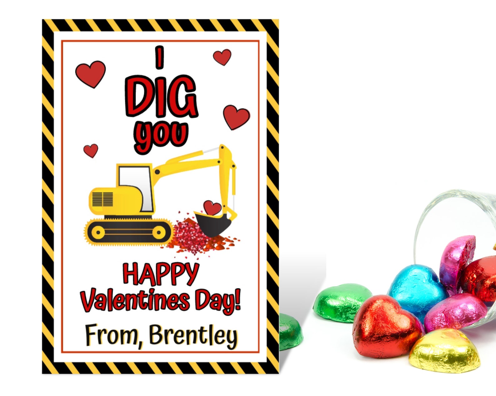 I Dig You Valentines Printable Valentine's Day Label, Kids Valentine ...
