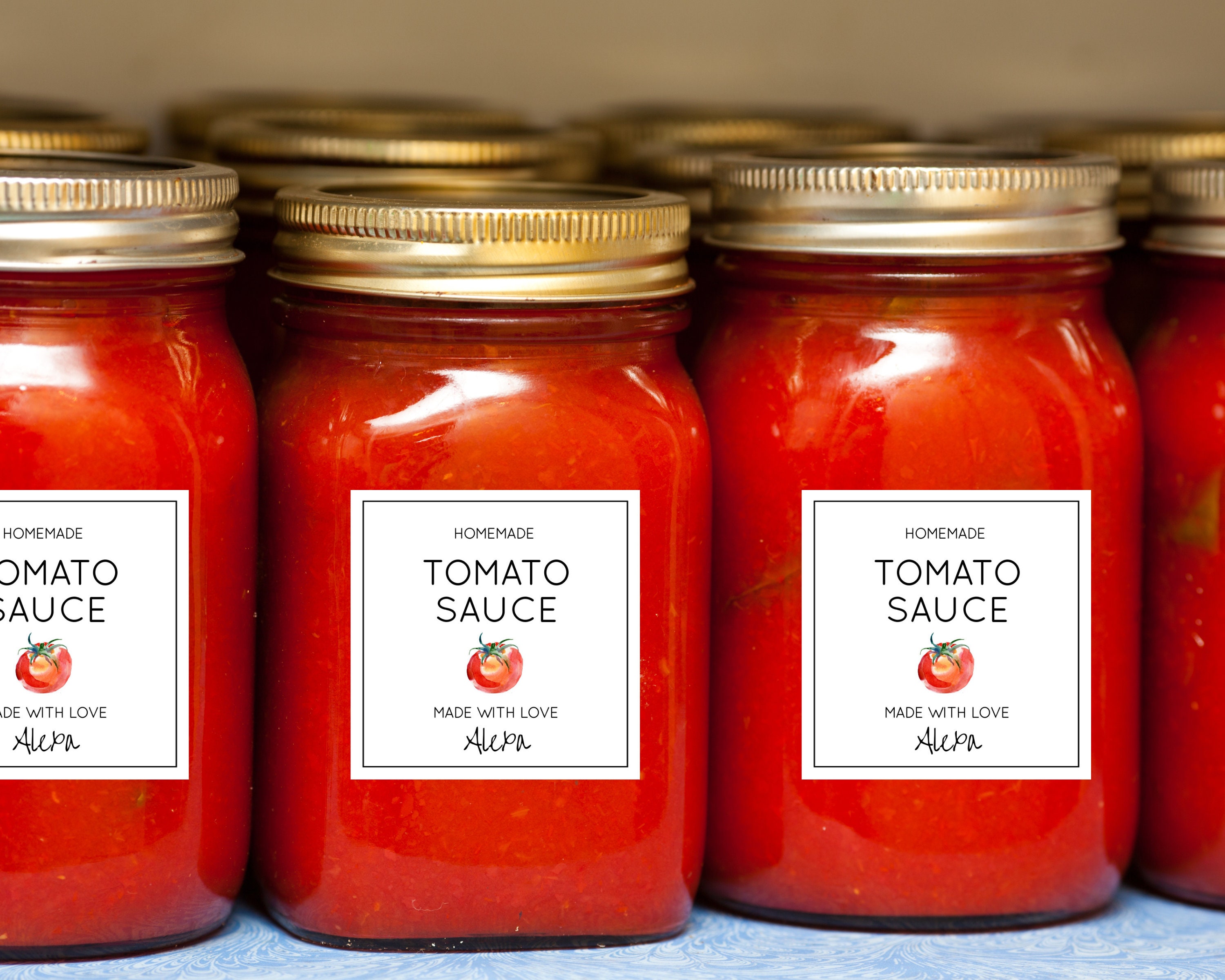 Tomato Sauce Label, Canning Labels, Modern Label, Custom Label ...