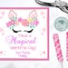Magical Rainbow Unicorn Valentine's Day Treat Tag, School Valentines ...