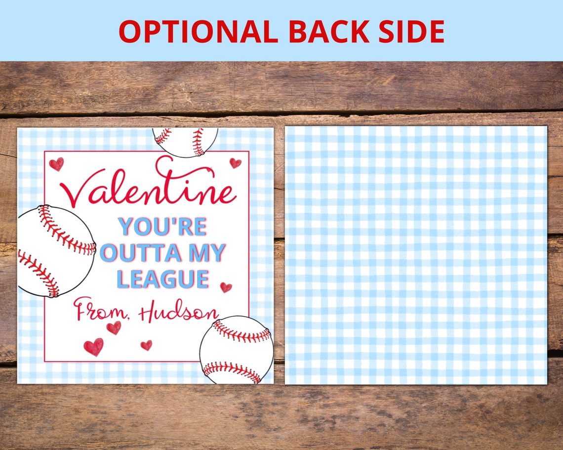 Watercolor Baseball Valentine, Sports Valentine, Valentine Treat Tag ...