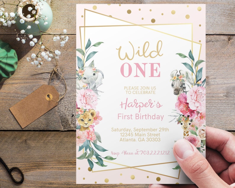 Wild One Birthday Girl Invitation Wild One Invitation | Etsy