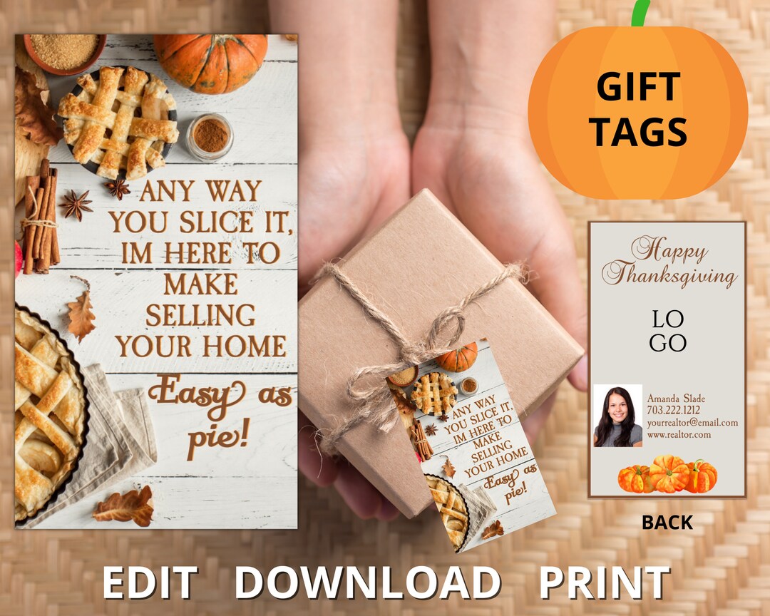 Editable Thanksgiving Favor Tags, Fall Gift Tags, Client Favor Tags ...