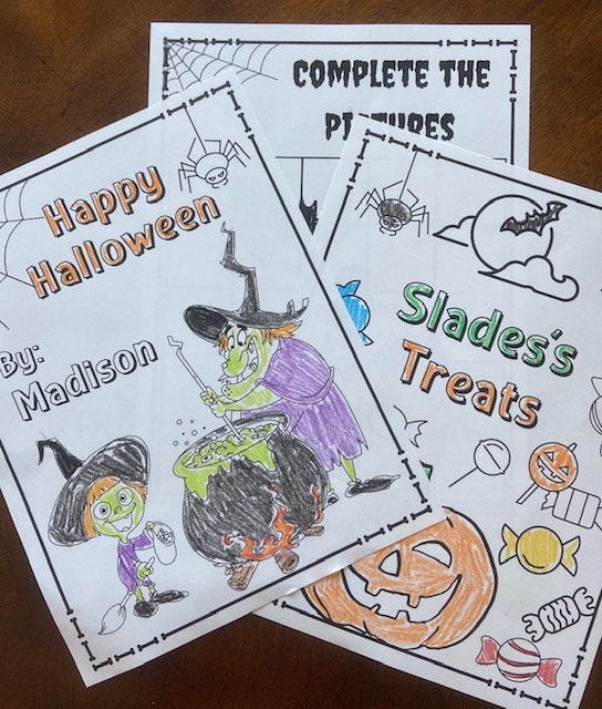 Personalized Halloween Printable Kids Activity and Coloring | Etsy