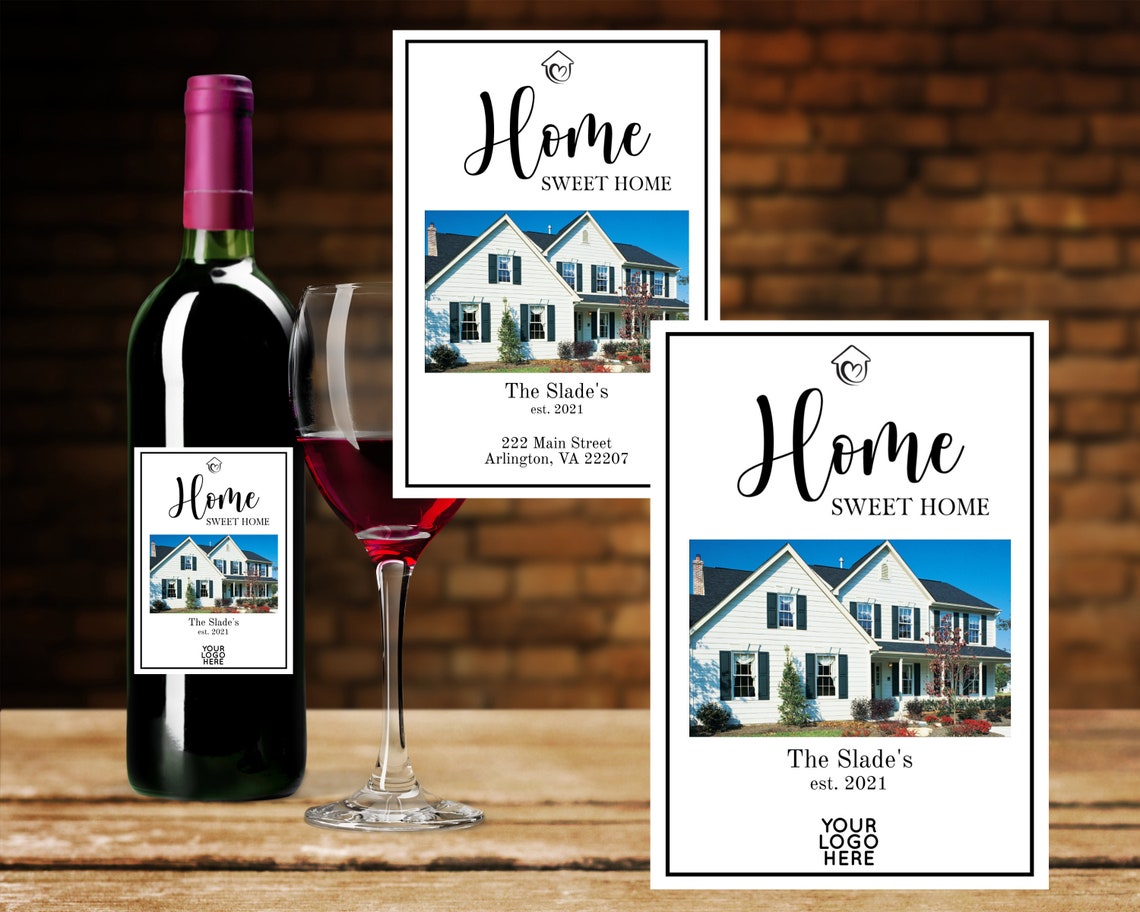 New Home Wine Label Home Sweet Home New Home Gift - Etsy