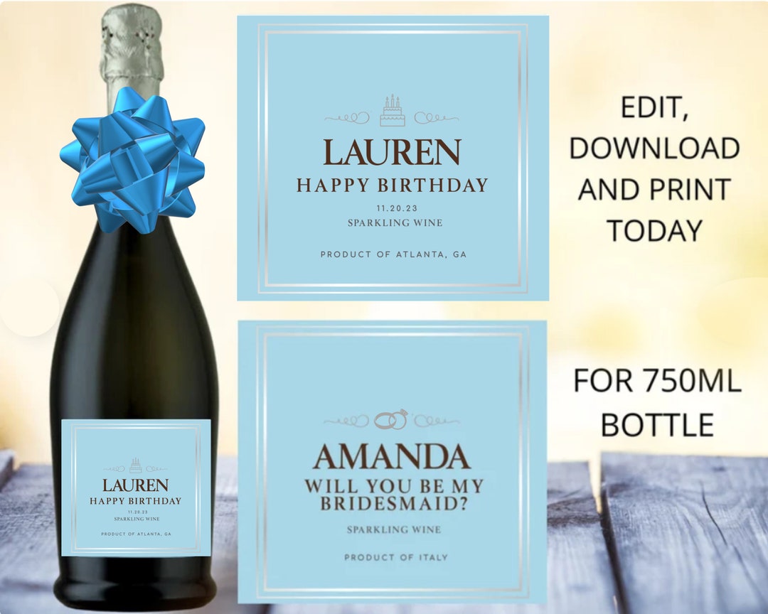 Custom Prosecco Champagne Label, Custom Champagne Label, Personalized ...