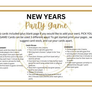 INSTANT DOWNLOAD Printable New Year's Game - New Year's Eve Game - NYE ...