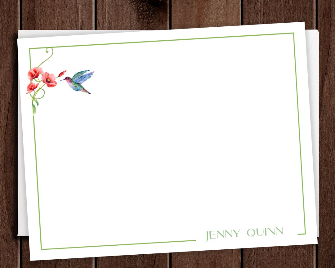 Personalized Hummingbird Stationery | Personalized Stationery ...