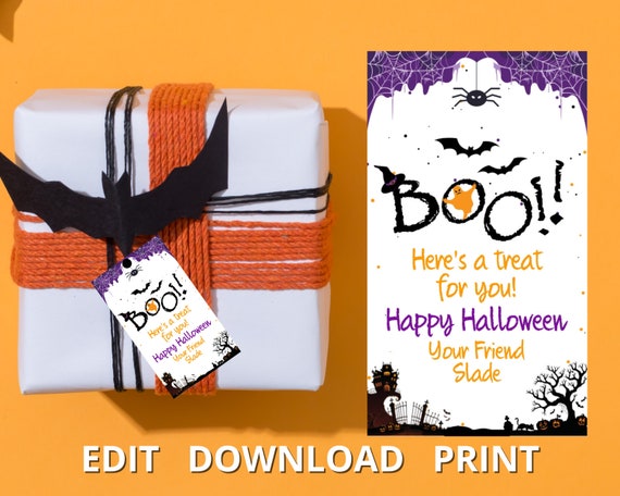 Editable Halloween Favor Tags Boo Gift Tags Costume Party - Etsy