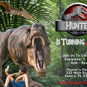 Jurassic World Birthday Invitation, Jurassic Park Invitation, Jurassic ...
