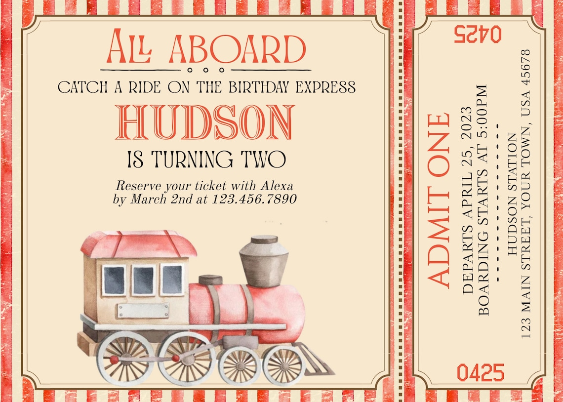 Train Birthday Invitation Train Invitation Train Party - Etsy