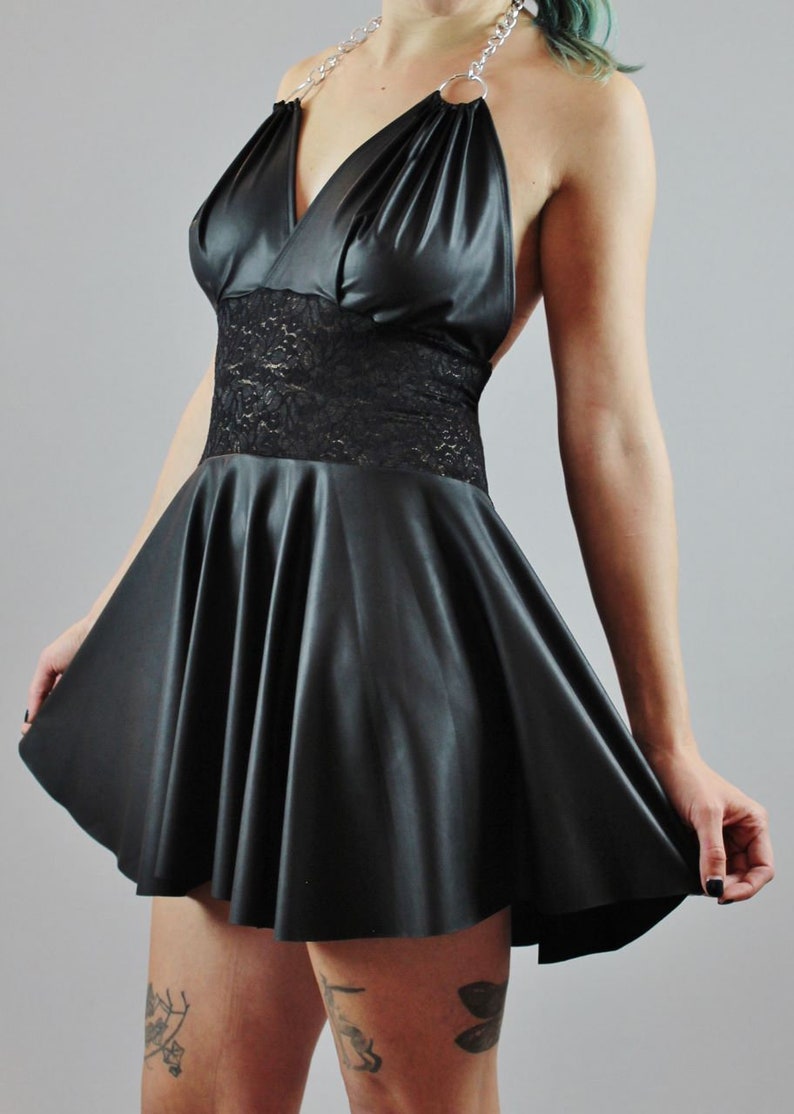 Black Ruberette Chain Dress - Etsy