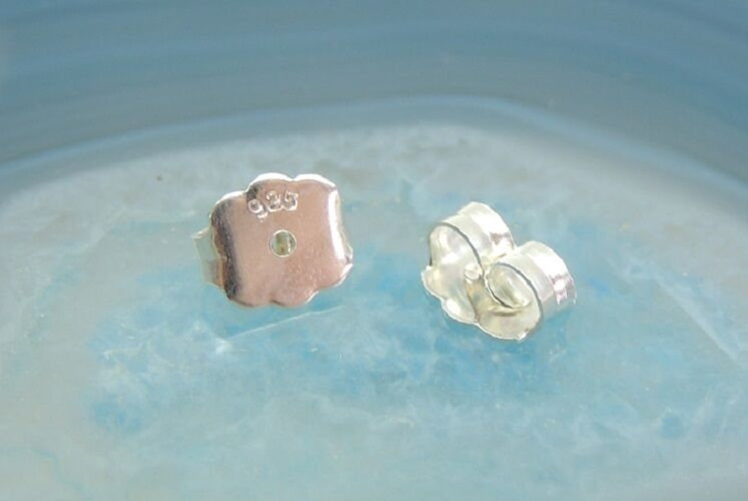 2 Flags, Ear Nut, Ear Flag, Spare Part, for Ear Studs, 6 Mm, Silver 925 ...