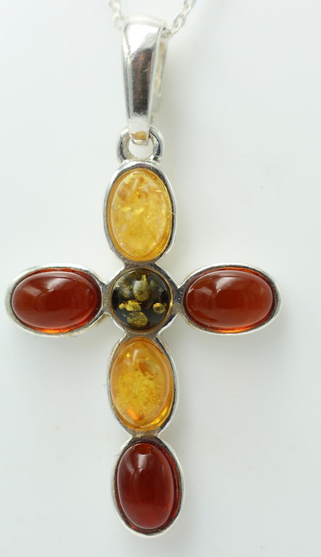 Amber Cross Pendant 925 Silver Cross Made of Amber Jewelry Cross Top - Etsy