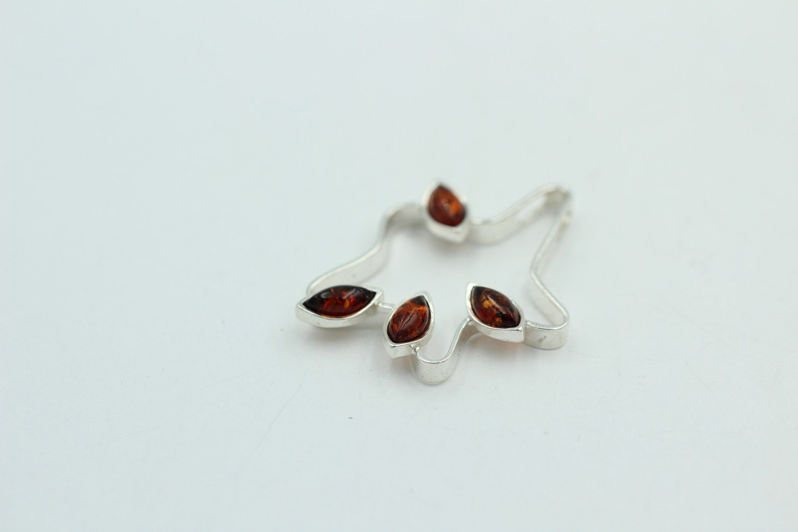 Modern Amber Design Pendant, 925 Silver Necklace, Amber Jewelry - Etsy