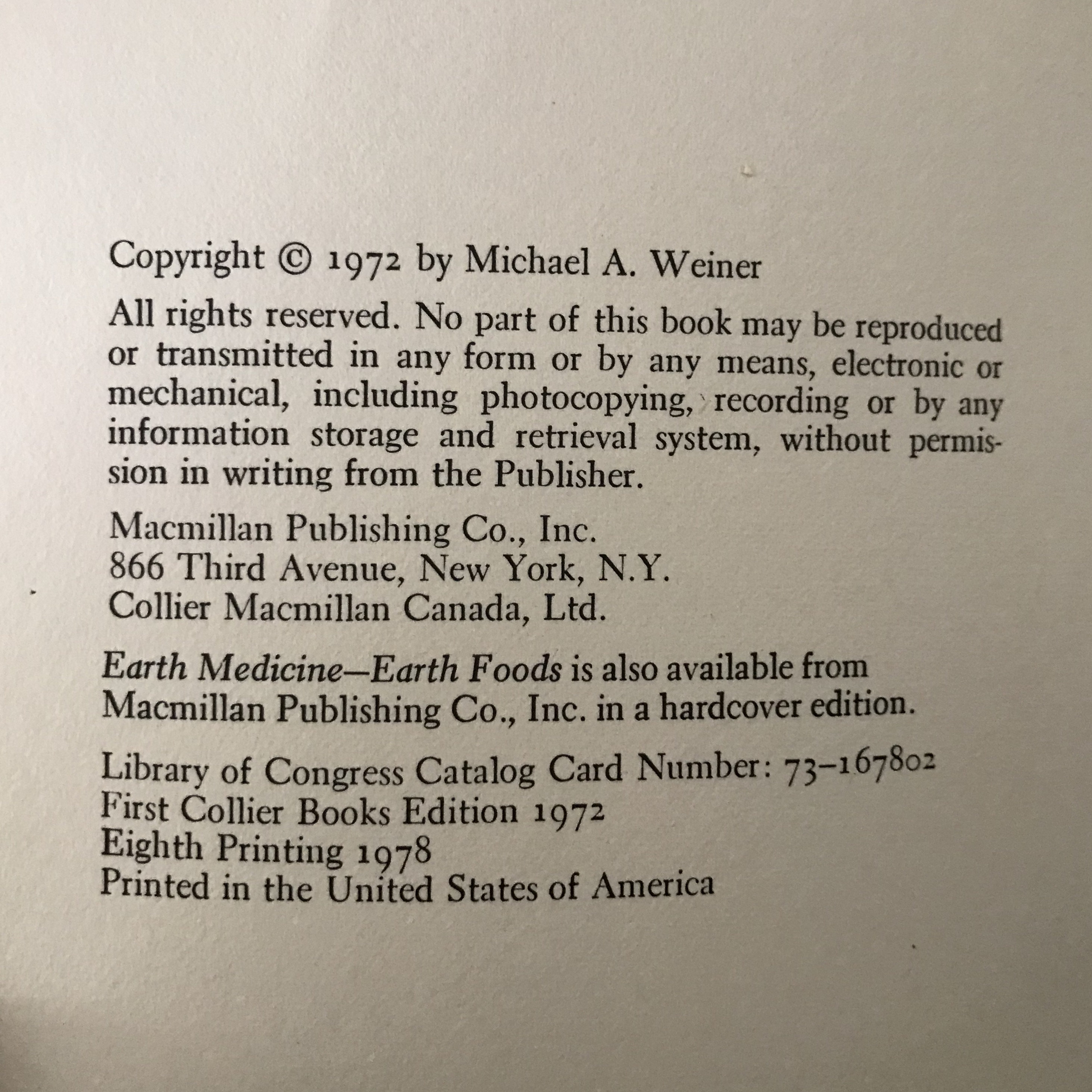 Earth Medicine-earth Foods, Michael Weiner, Plant Remedies, Drugs ...