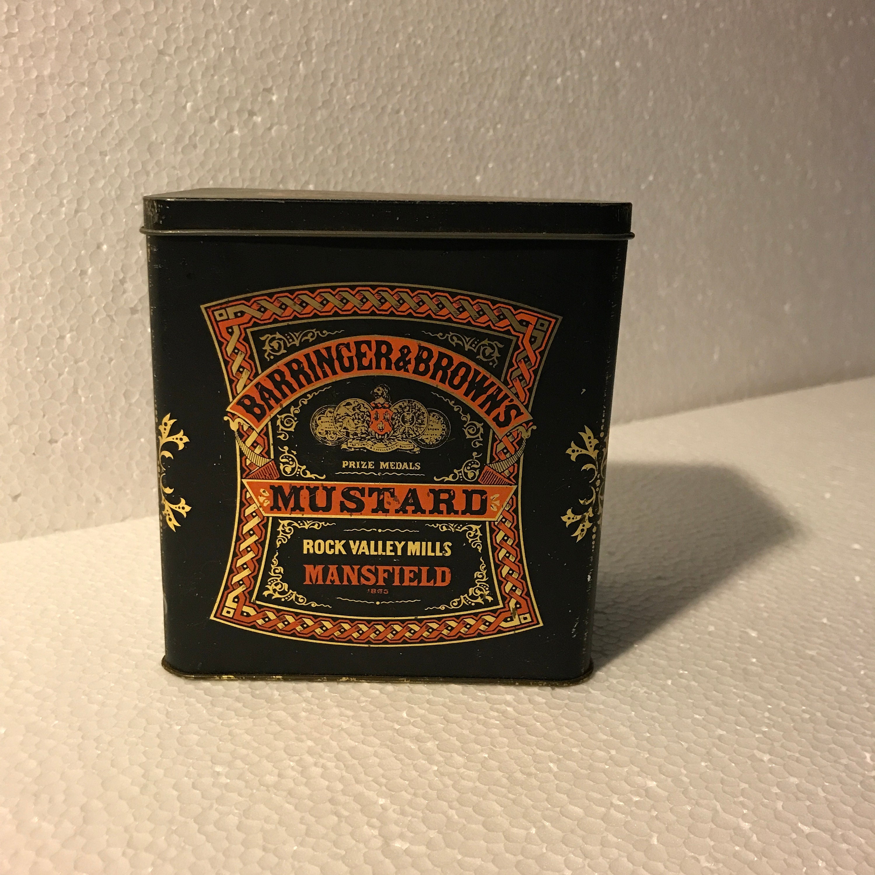 Vintage Barringer & Brown's Mustard Tin, Rock Valley Mills Mansfield ...