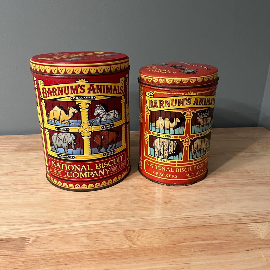 Vintage Barnum's Animal Crackers Replica Tin, 1979 and 2002,national ...