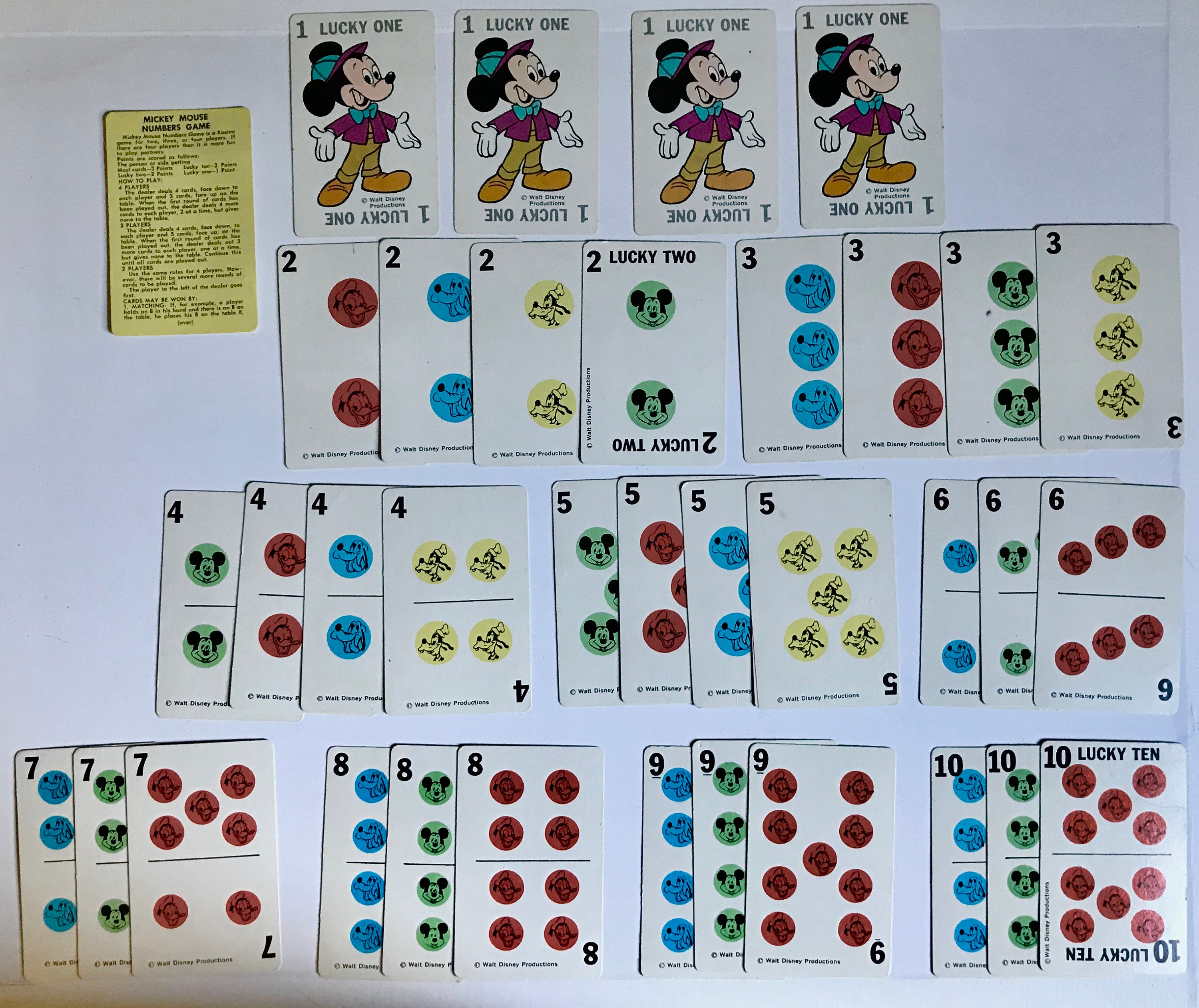 Vintage Mickey Mouse Card Game 1960s Educational Cards Ages - Etsy