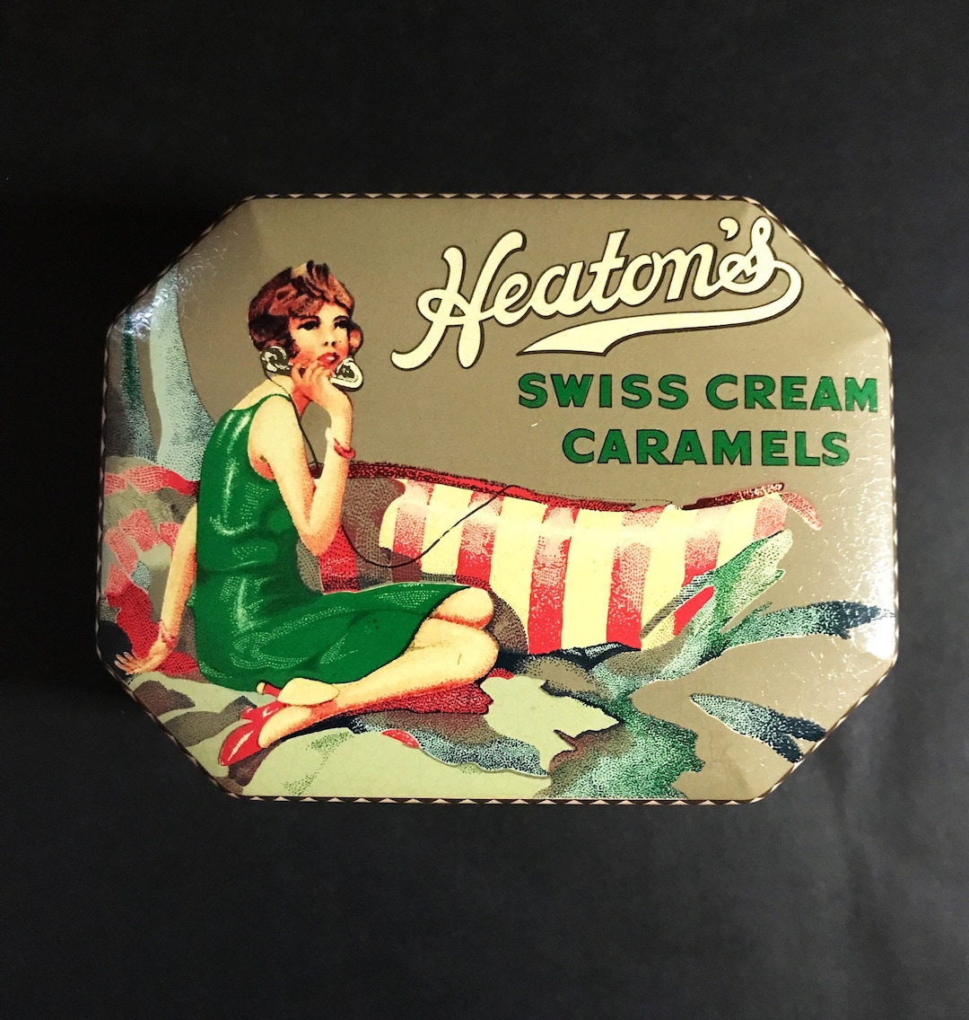Vintage Heaton's Swiss Cream Caramels Tin, Heaton's LTD London, Flapper ...