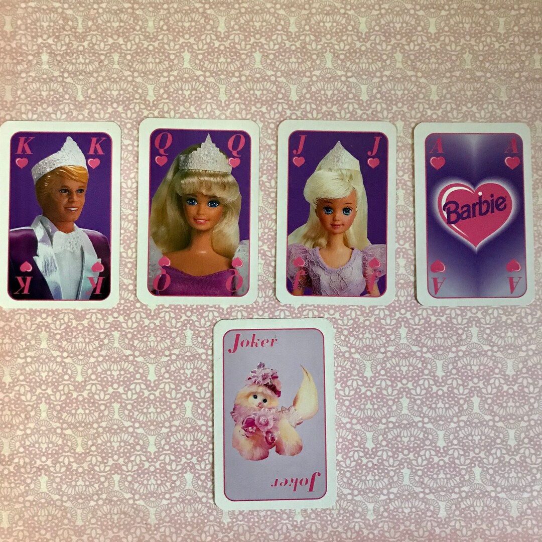 Vintage Barbie Playing Cards, Set of 5 Cards, Your Choice of of Suite ...