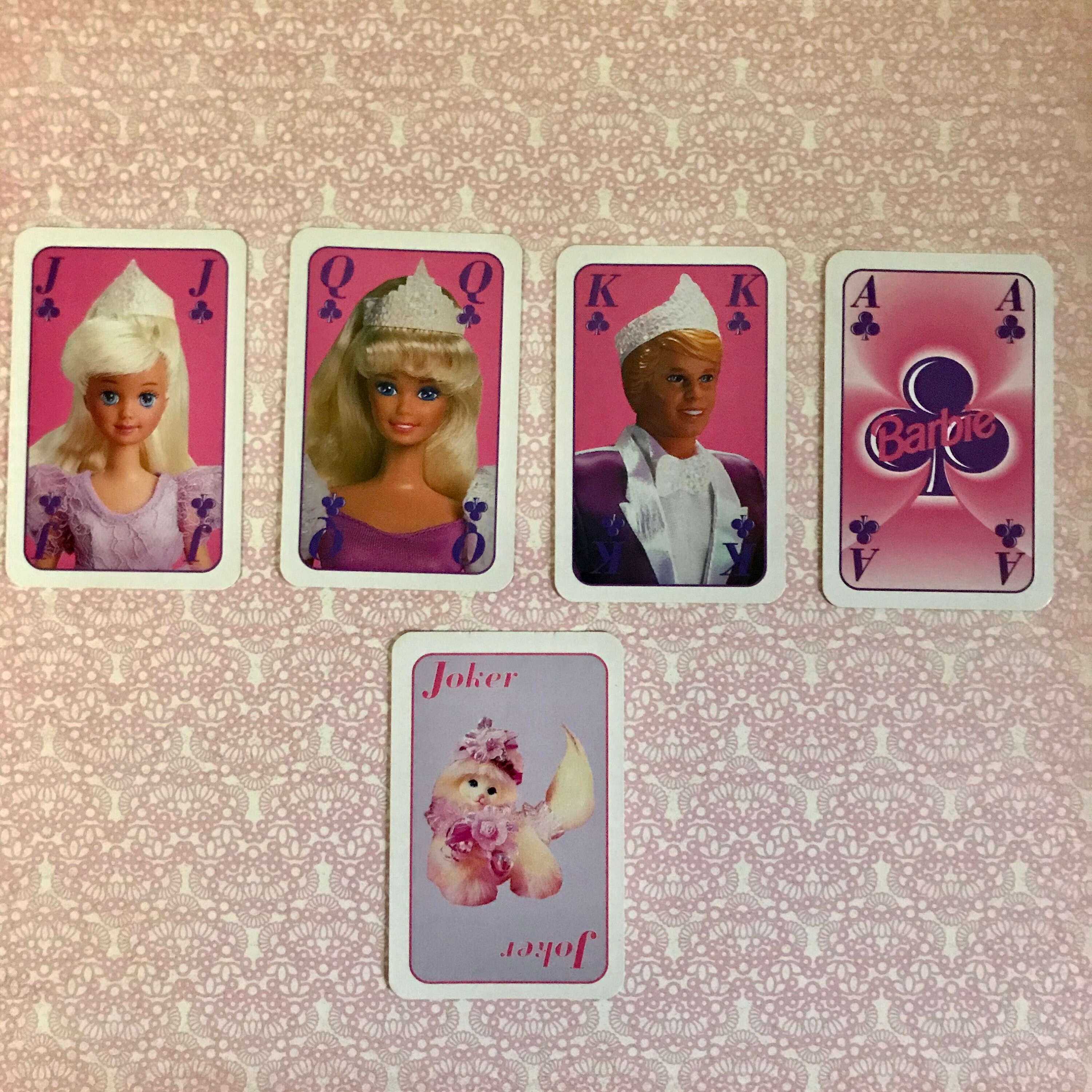 Vintage Barbie Playing Cards, Set of 5 Cards, Your Choice of of Suite ...