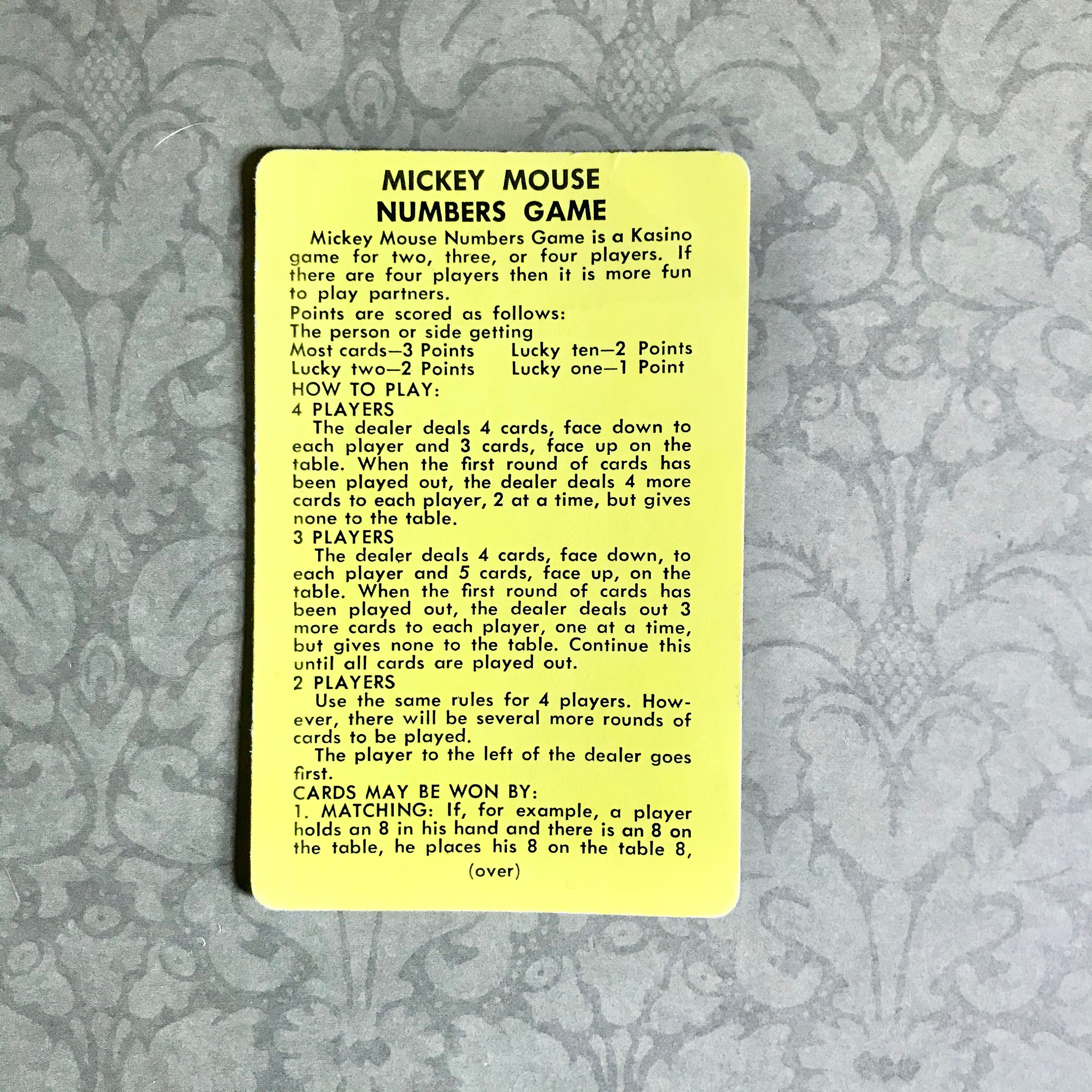 Vintage Mickey Mouse Card Game 1960s Educational Cards Ages - Etsy